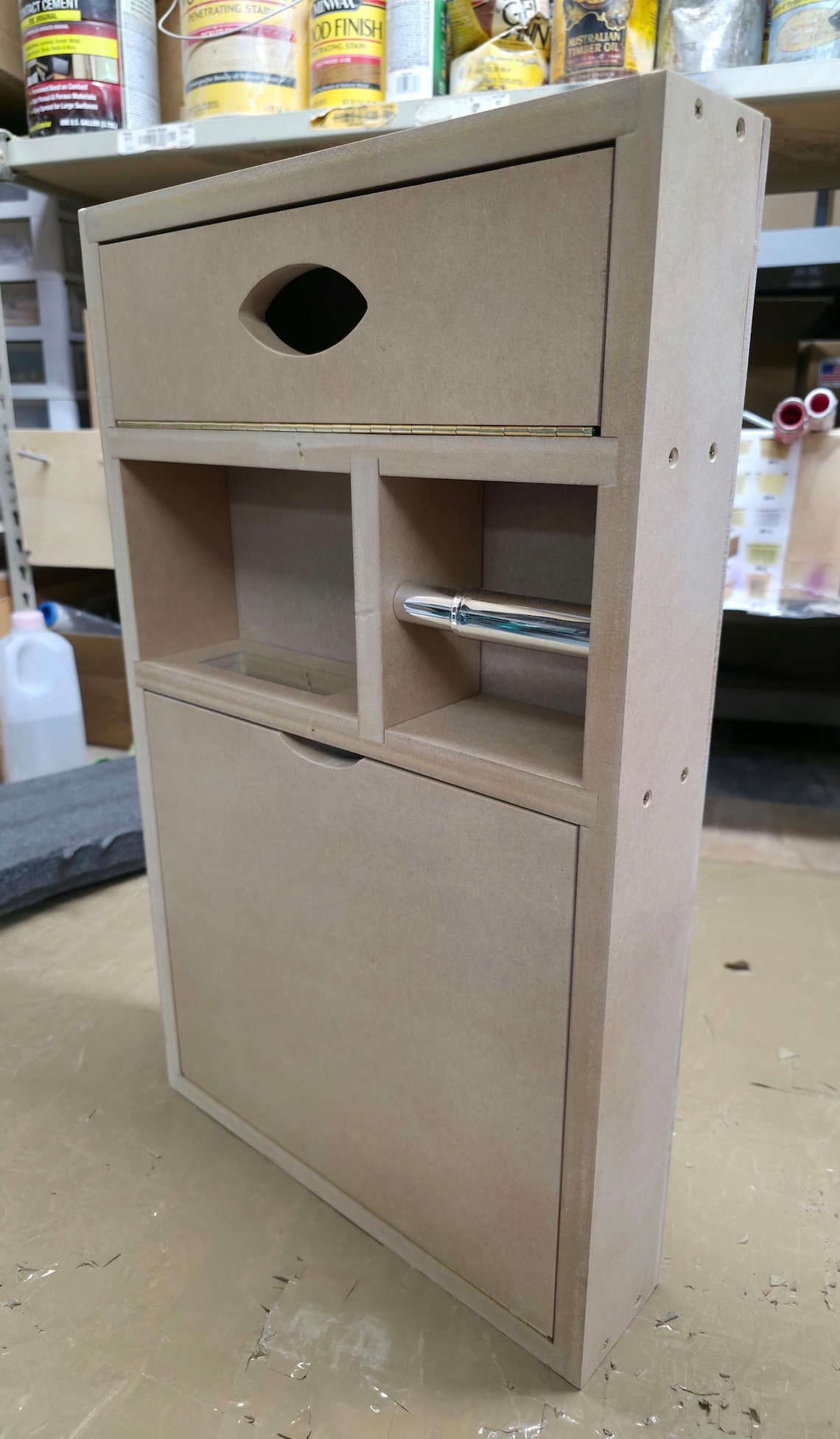 Unfinished MDF Recessed Bathroom Cabinet - 4 Section, 3.5"d ...