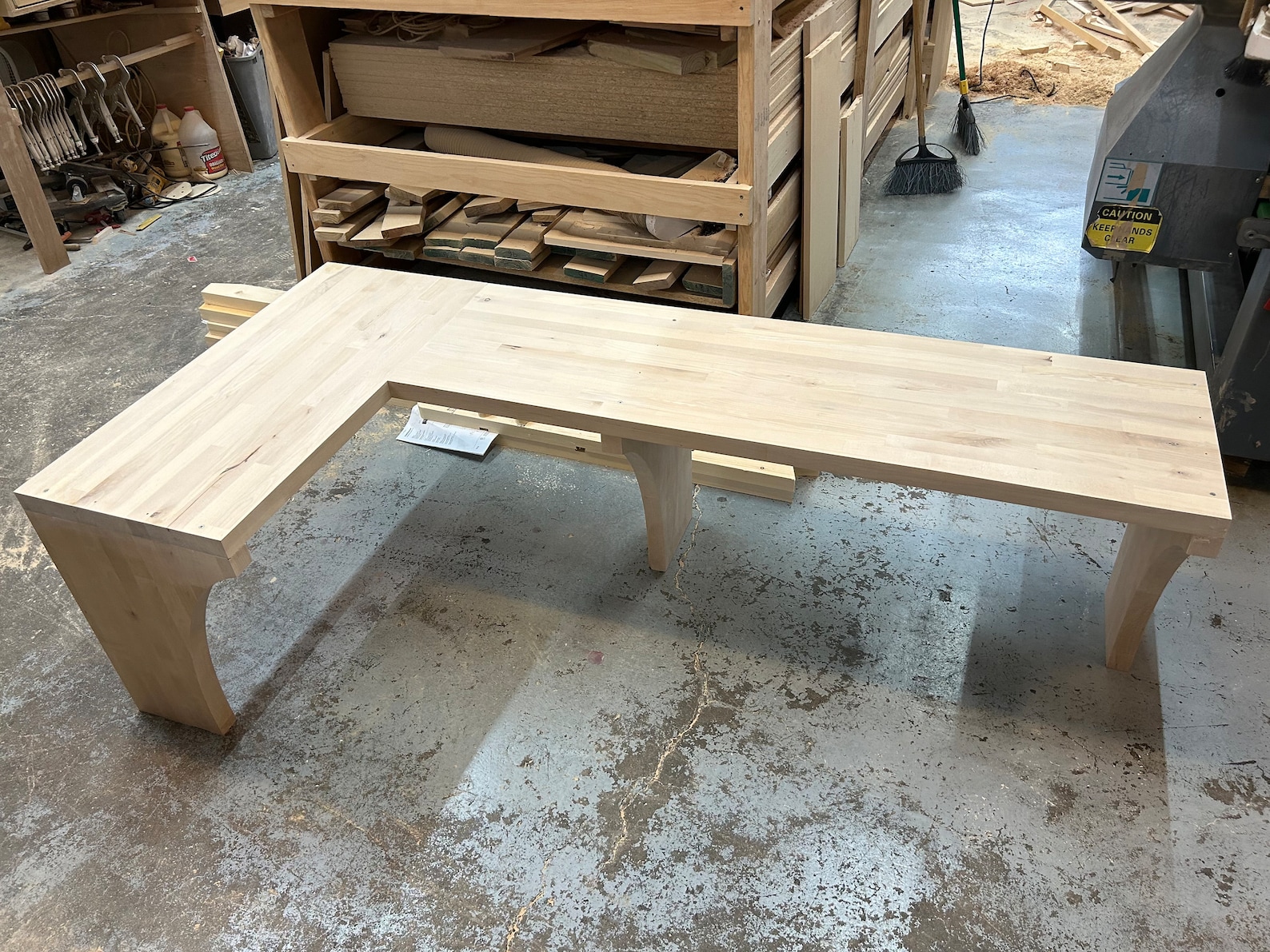 L Shape Maple Blocks Solid Wood 1.5" Thick Bench up to 20"h and 16"deep ...