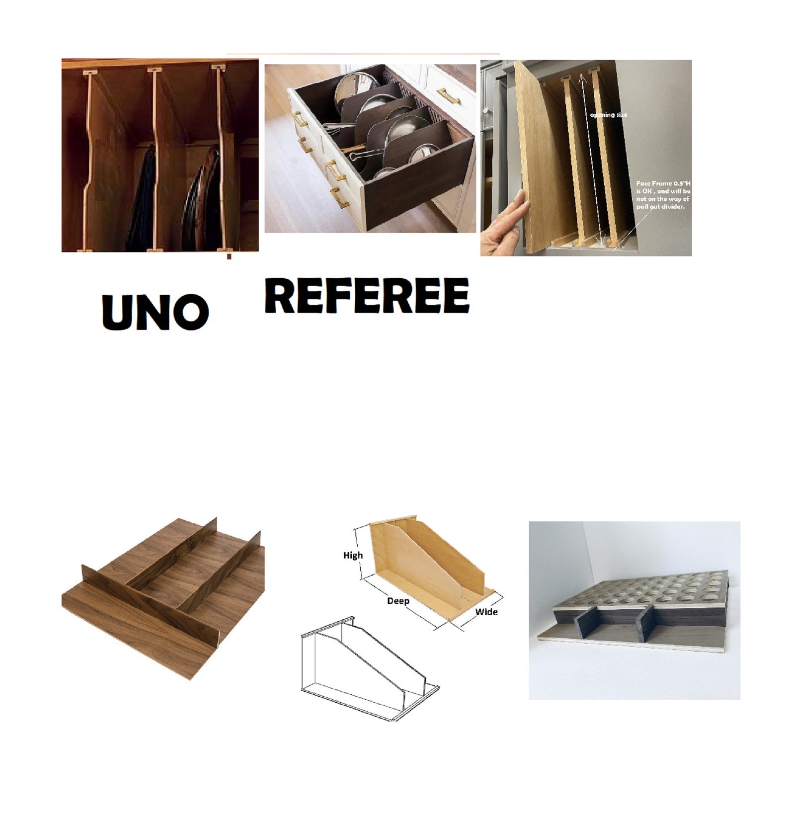 1/4” Custom Birch Cabinet Vertical Divider With Plastic Slide Inserts ...