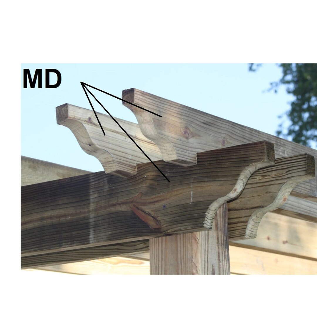 MD4 Solid Unfinished Untreated Rustic Wood Top Pc for Arbor Pergolas ...