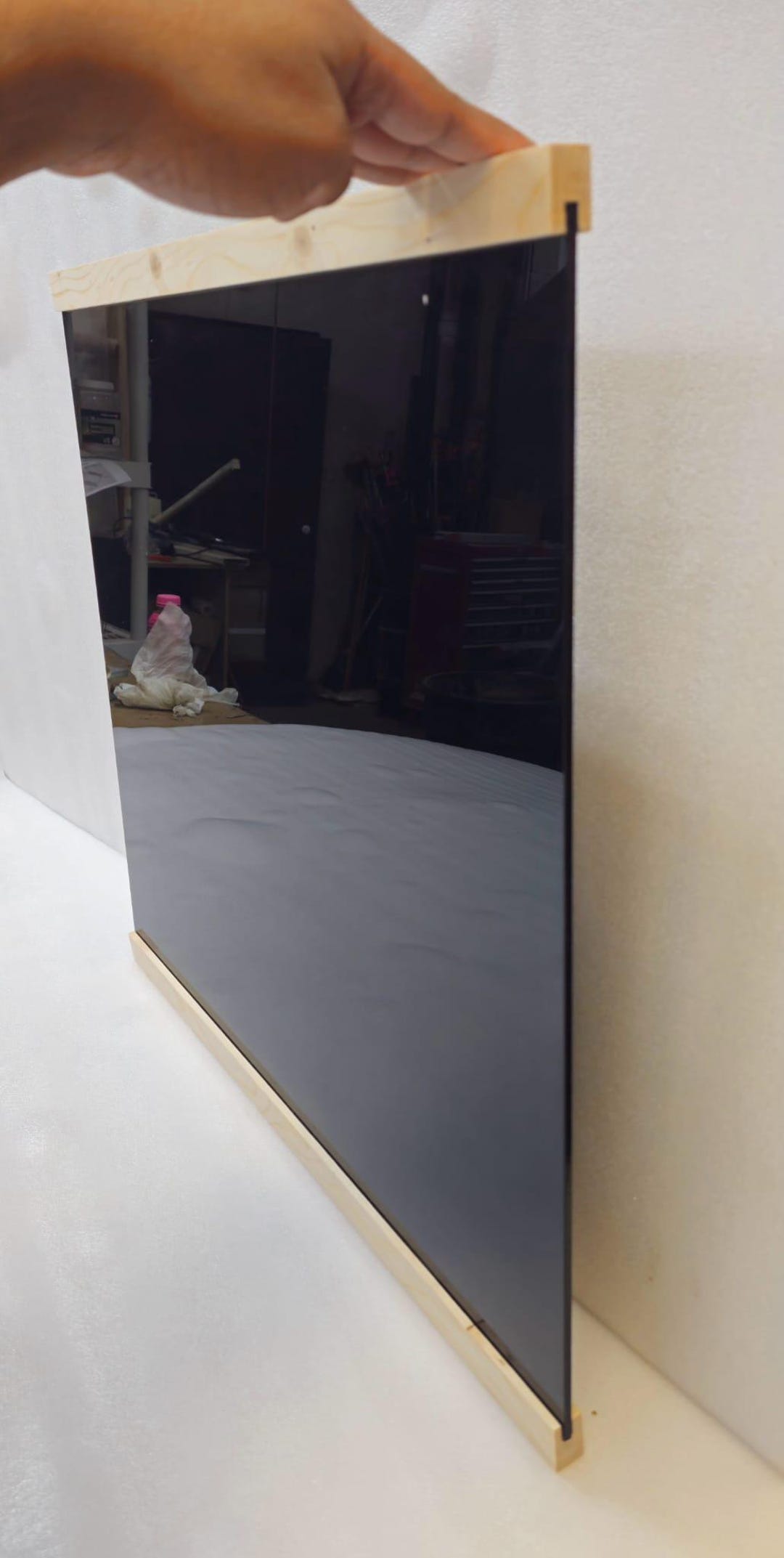 Acrylic Glass Kitchen Cabinet Divider With Wooden Slides - Custom Size ...