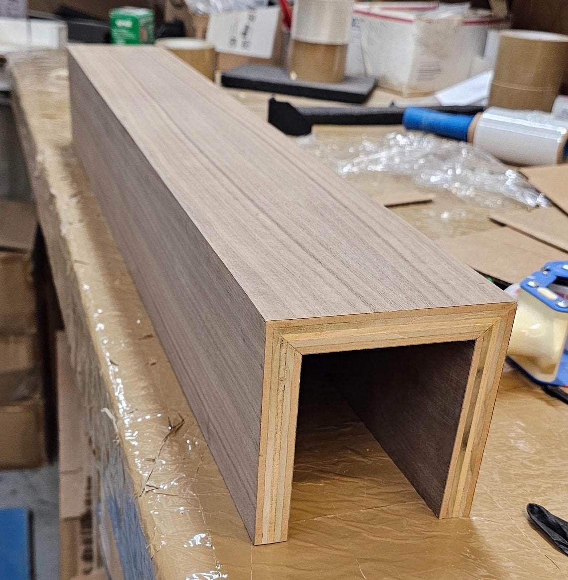 Hollow Real Birch Veneered Plywood Core Decorative Ceiling Beam Any ...
