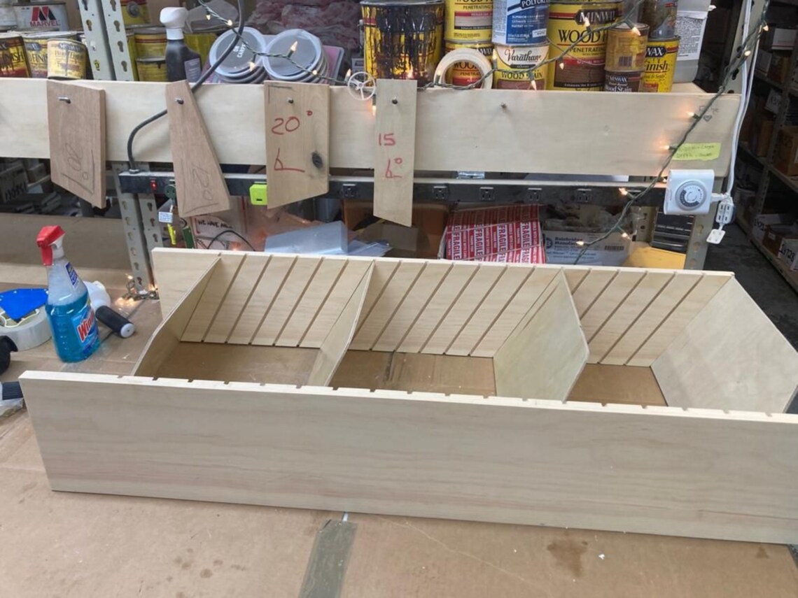 Birch Ply Cookware Pans Storage Insert "referee" With 4pc Angled Drawer ...