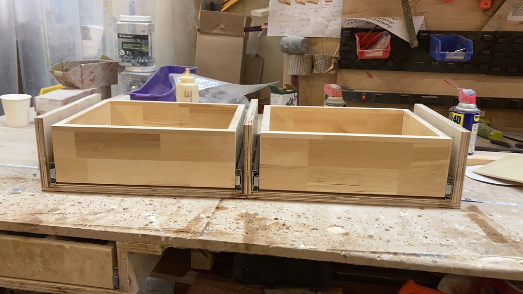 Plywood Toe Kick Drawer: 4" Double Mule Trojan, Push-to-ooopen Side ...