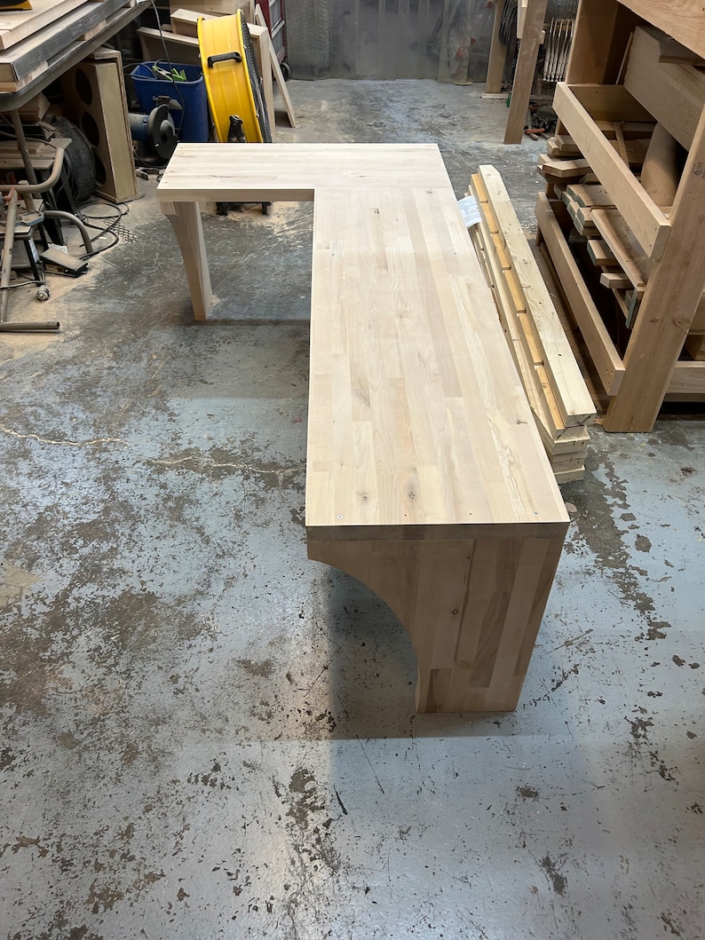 L Shape Maple Blocks Solid Wood 1.5" Thick Bench up to 20"h and 16"deep ...