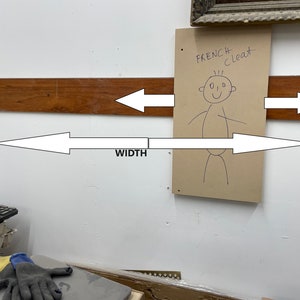 One Wood French Cleat 48" Max Long and Pack of 10 Plastic Hooks to Hang ...