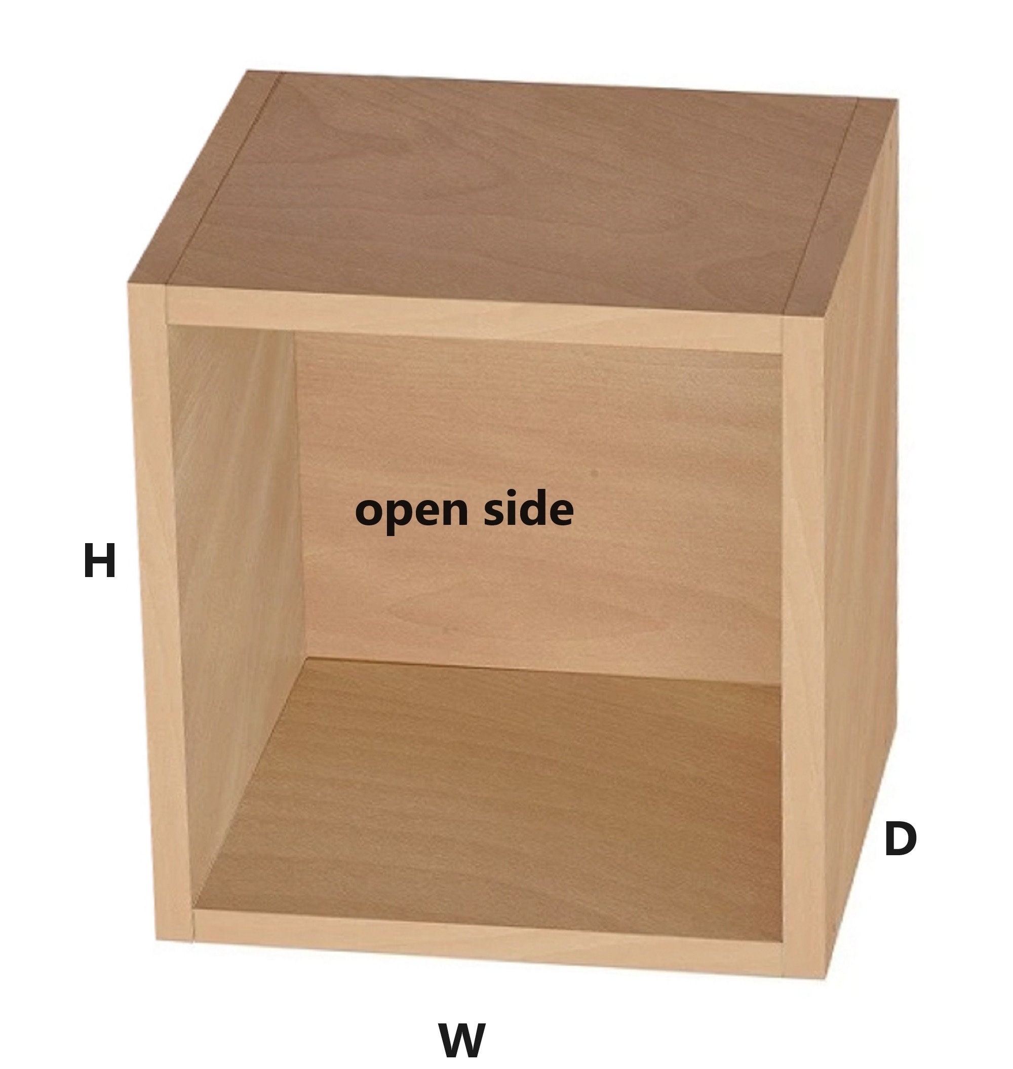 Unfinished Birch Plywood Storage Cube: Custom Size Open Box - Etsy