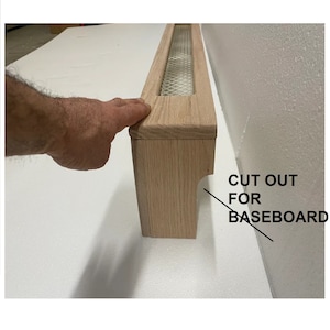 Solid Wood Poplar or Pine Mesh Metal Fronted Baseboard Radiator Cover ...