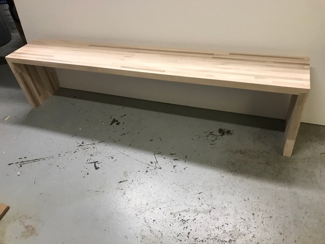 Solid Birch Wood Bench Natural, Finger Joint, Custom Sizes Welcome, 1.5 ...