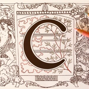 Antique Alphabet Coloringbook, Coloring Book With 26 Coloring Pages of ...