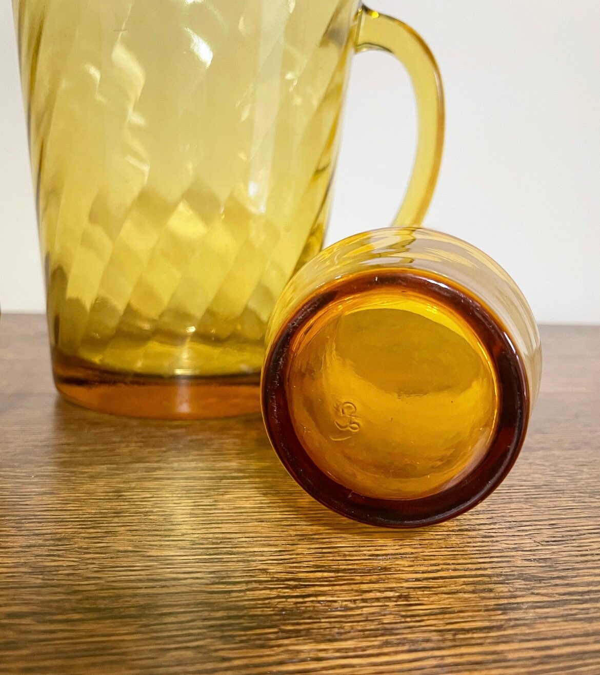 Vintage Libbey Amber Optic Swirl Iced Tea Pitcher and Glasses Set. - Etsy