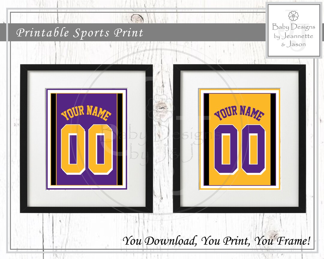 DIY Los Angeles Lakers Inspired Printable Wall Art Personalized Kid's ...