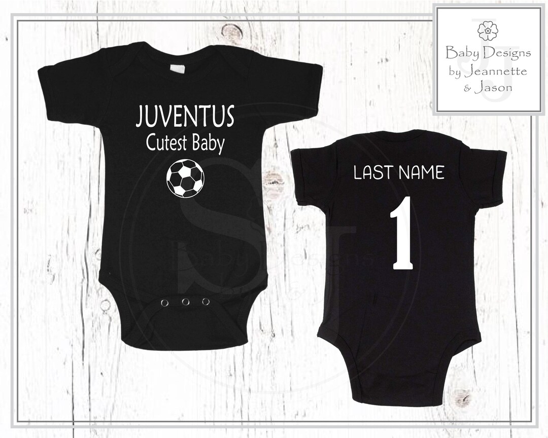 Juventus Italy - Jersey-style Personalized Baby Onesie - Soccer/futbol ...