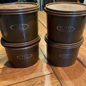 Vintage Tupperware Set of 2 Coffee and Tea Canister - Etsy