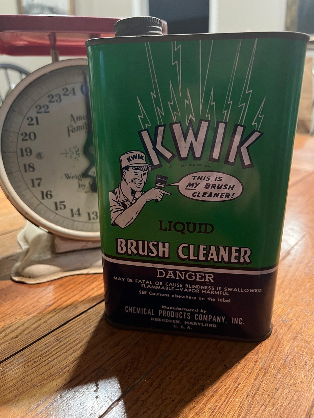 Vintage KWIK Liquid Brush Cleaner, Empty Tin Can - Etsy
