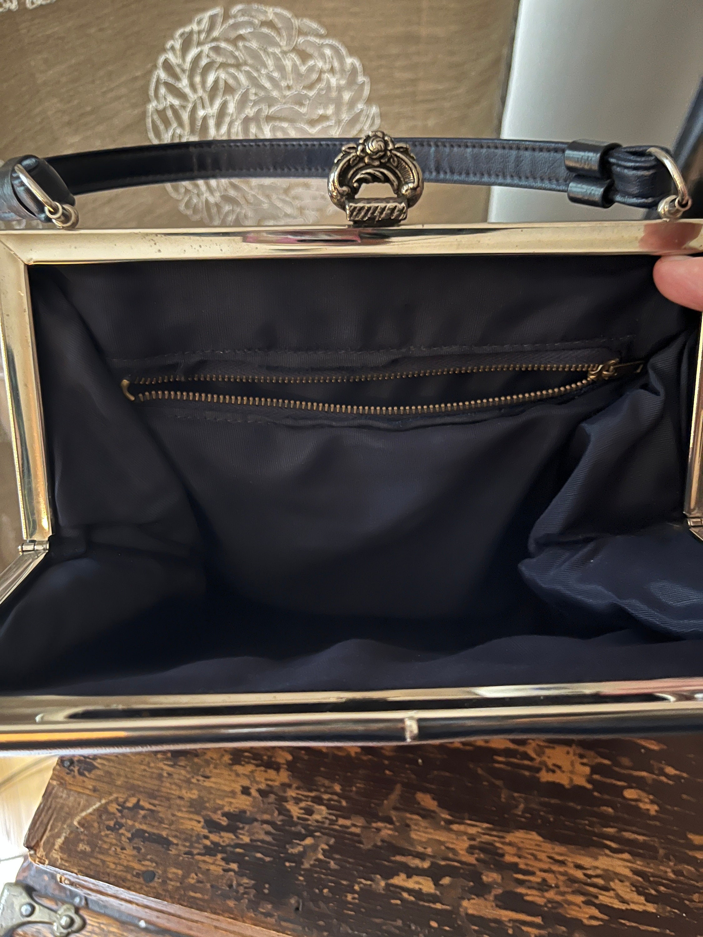 Vintage Navy Blue Purse / Pocketbook - Etsy