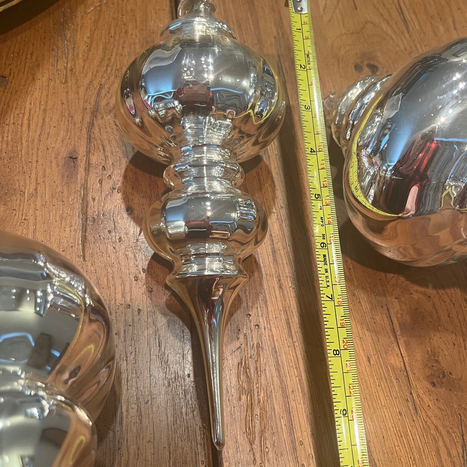 Vintage Large Mercury Glass Finials, Christmas Ornaments - Etsy