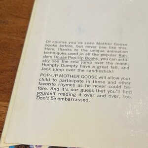 Vintage Mother Goose Pop-up Book - Etsy