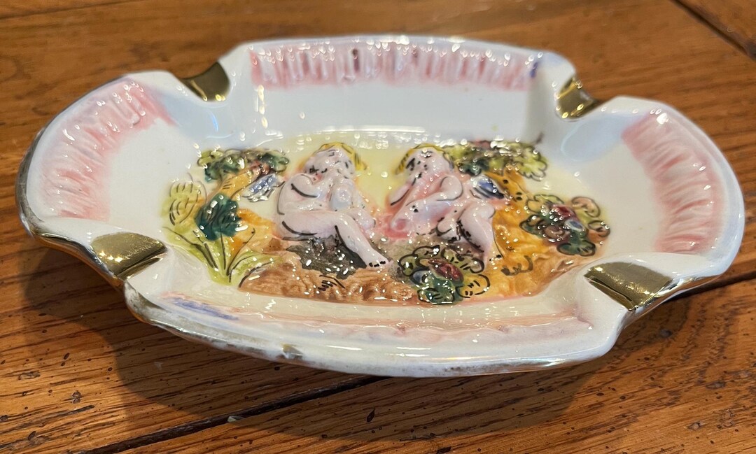 Vintage Capodimonte Cherub Style Ashtray, Italy - Etsy