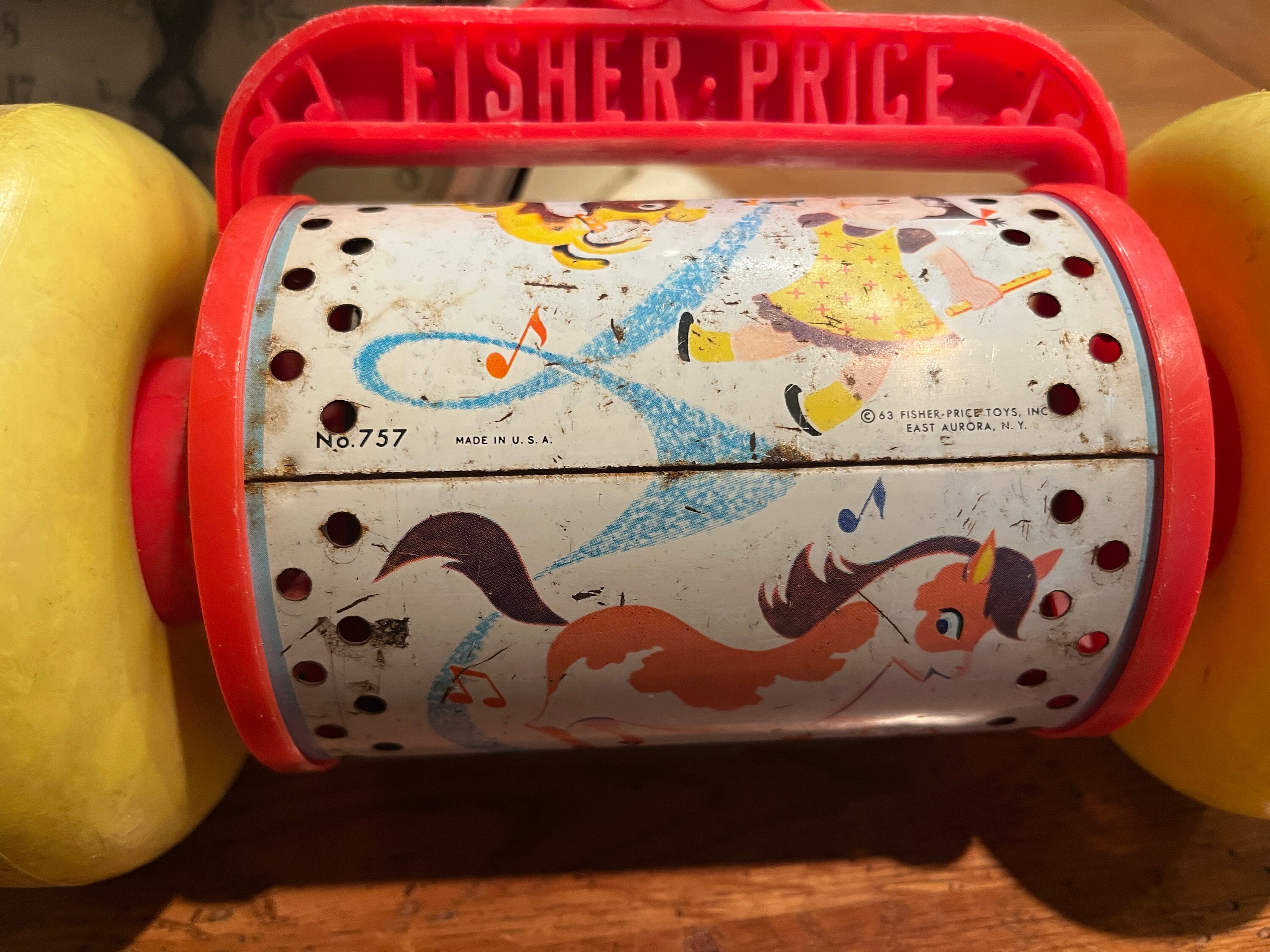 Vintage Fisher Price Musical Push Toy - Etsy