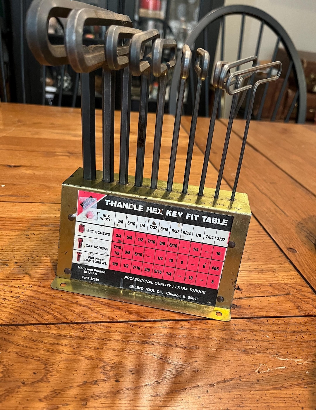 Vintage Eklind Tool Co. T-handle Hex Keys, Set of 10, With Stand, Part ...
