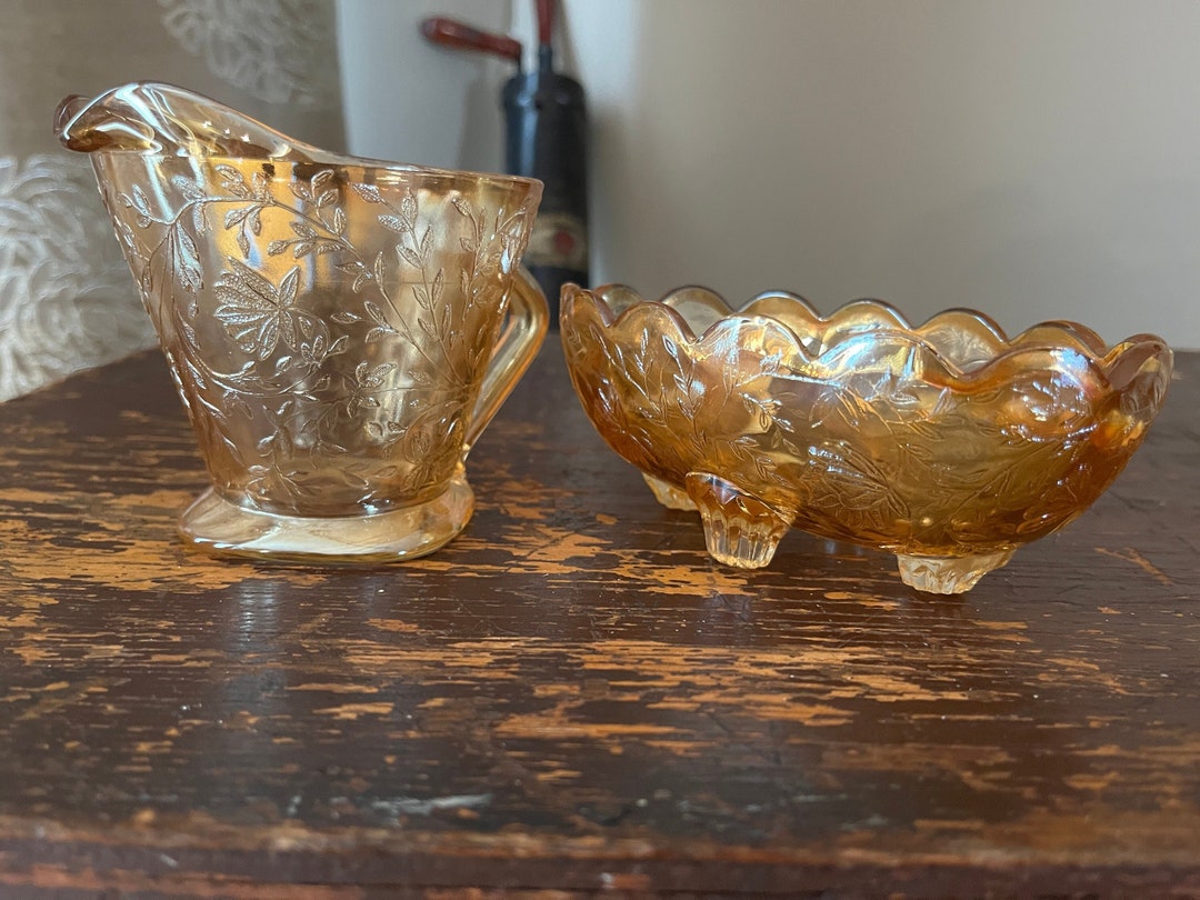 1950s Set of 2 Depression Carnival Glass - Etsy