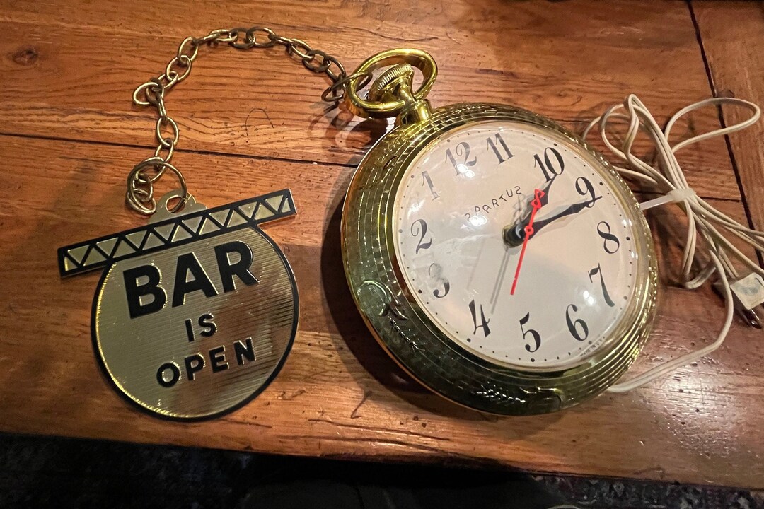 Spartus Backwards Bar Pocket Watch Wall Clock, 1960's - Etsy