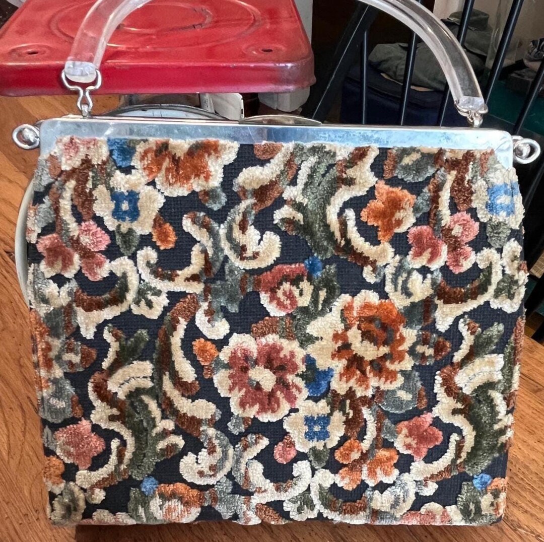 Vintage L&M Bags by Edwards Convertible Handbag With Clear Lucite ...