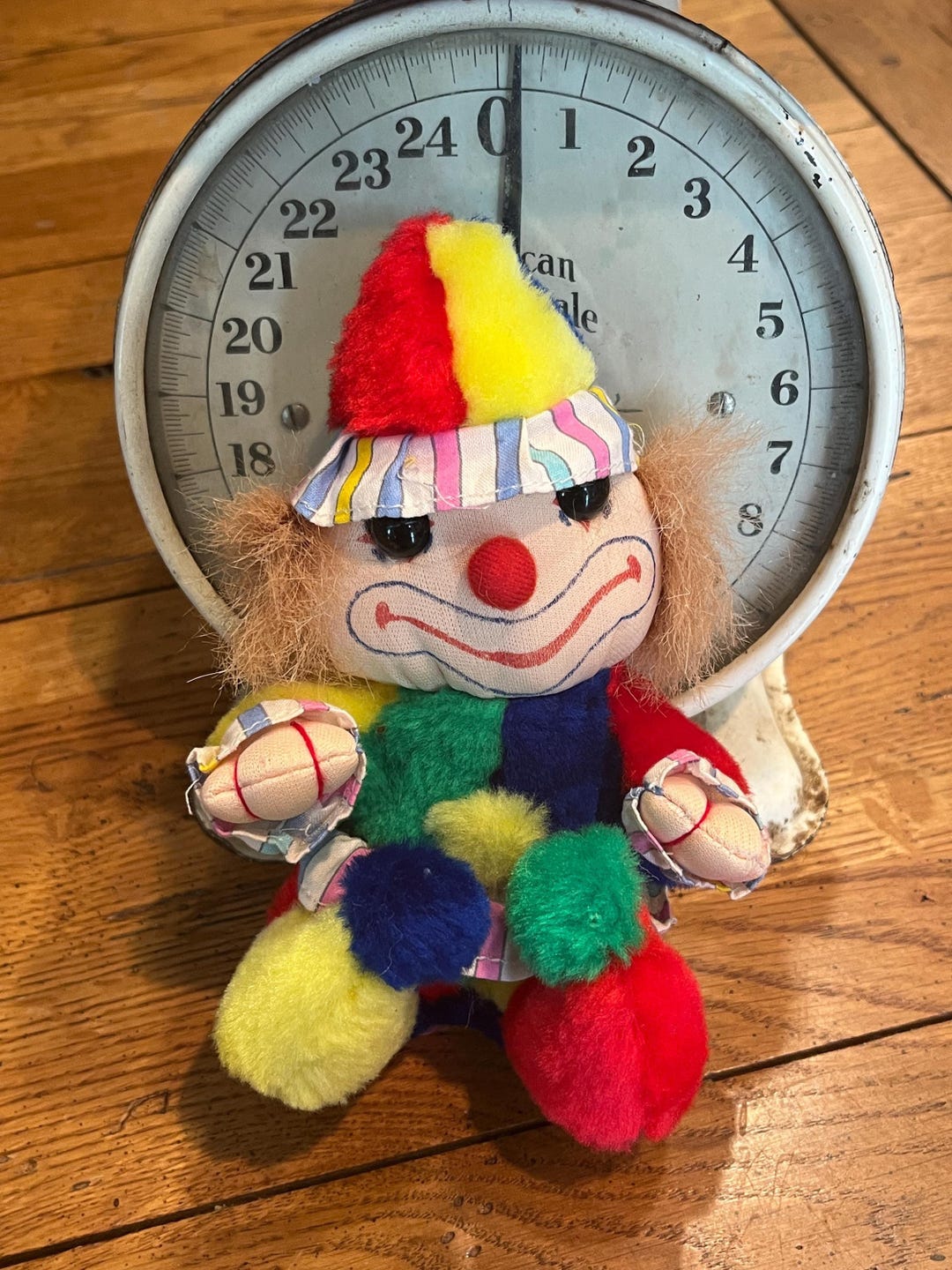 Vintage Circus Clown Doll Rainbow Stuffed Plush Toy - Etsy