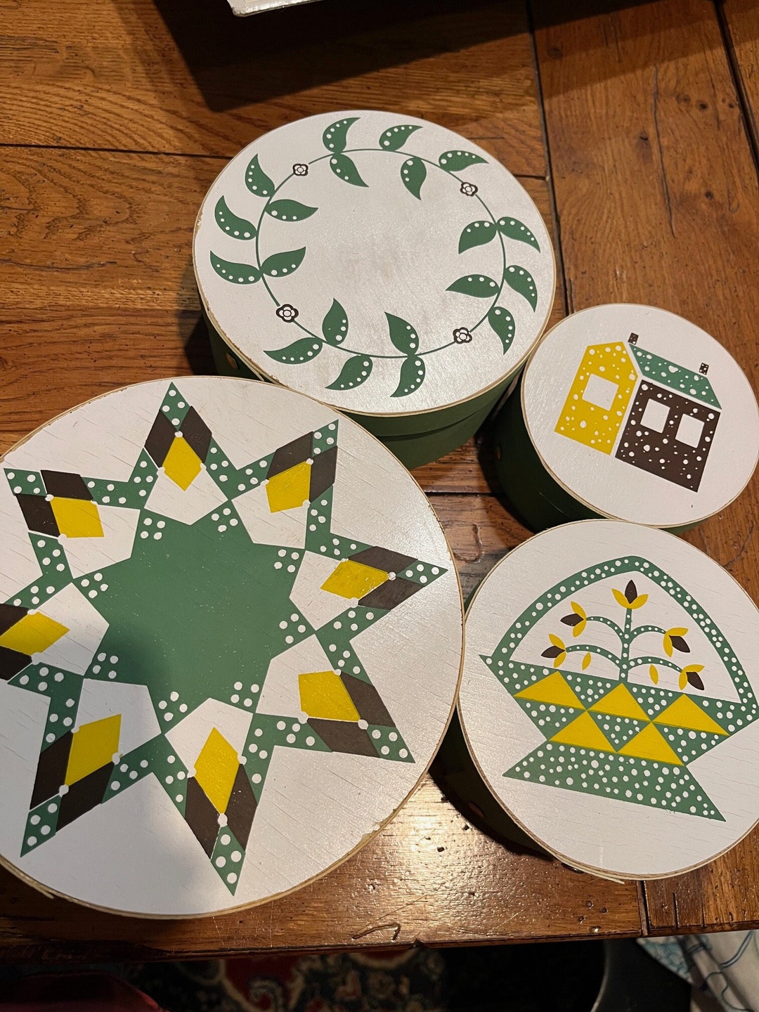 Vintage Set of 4 Wooden Nesting Boxes - Etsy