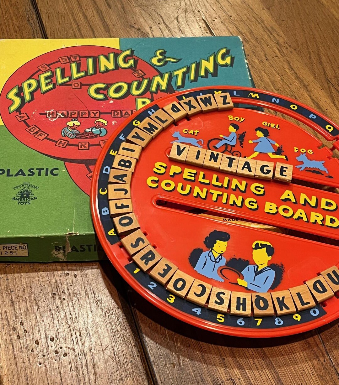 Vintage Plastic Spelling and Counting Educational Board Toy, 1950s - Etsy