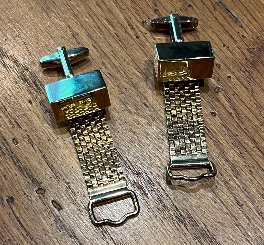 Vintage Mesh Wrap Monogrammed Cufflinks by Foster - Etsy