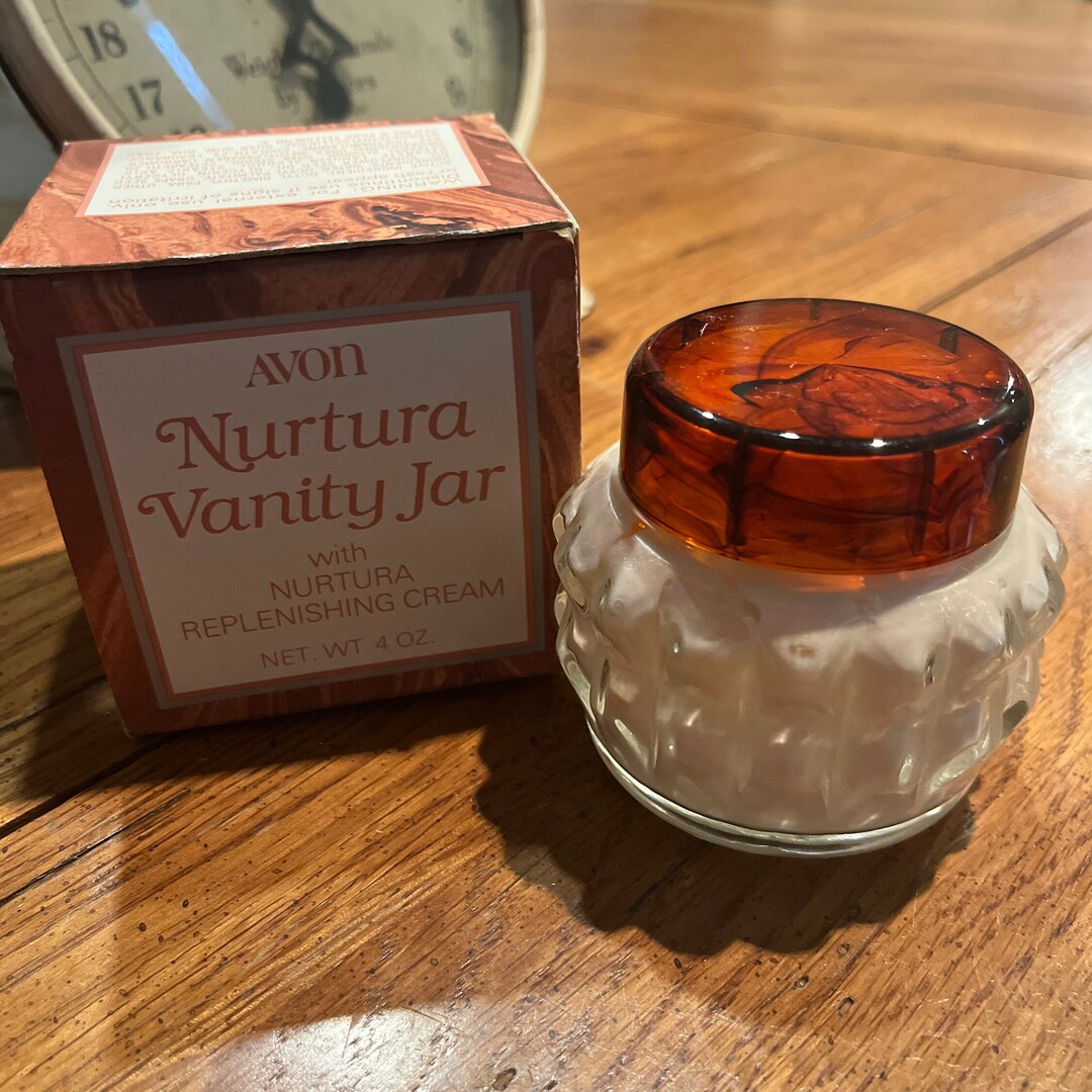 Vintage Avon Nurtura Vanity Jar and Cream - Etsy