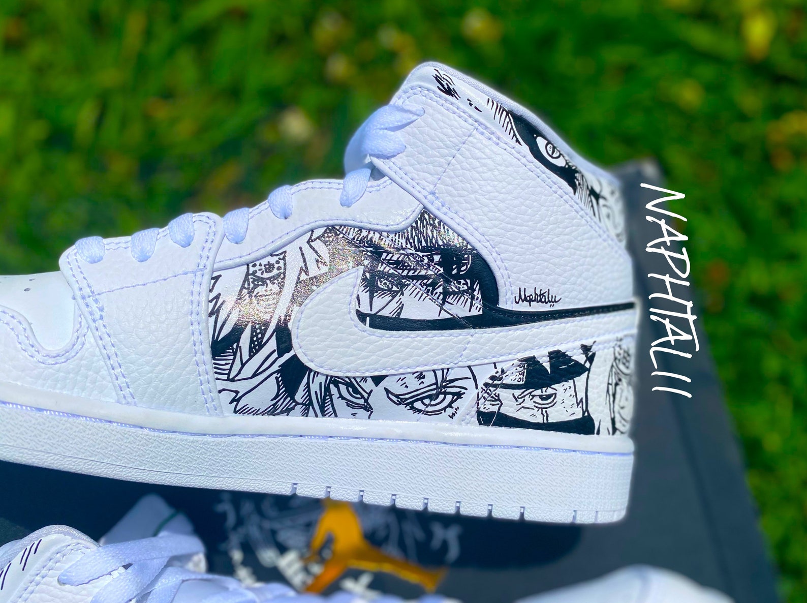 Jordan 1 Mid Manga Custom /authentic Personalized Anime Shoes - Etsy