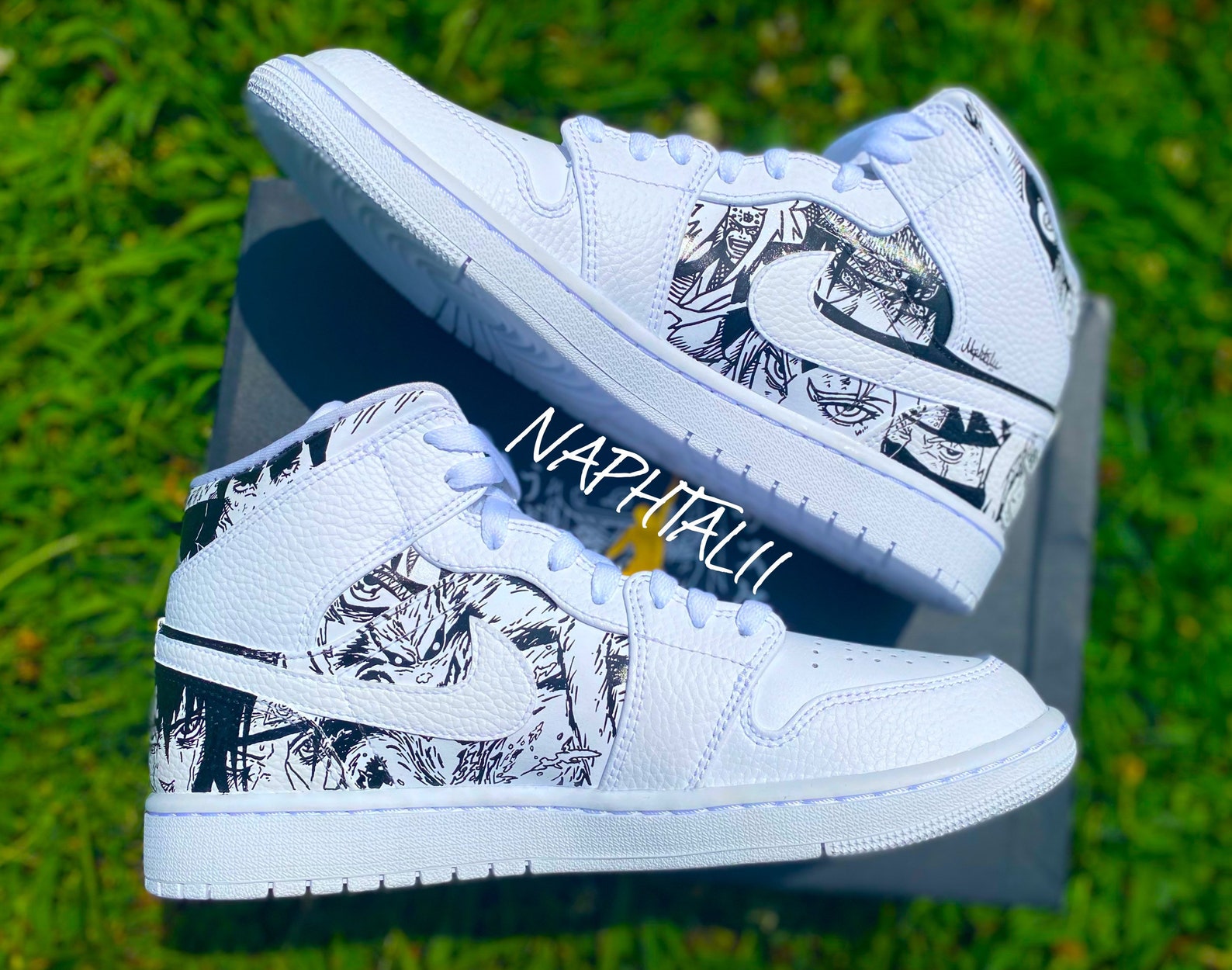 Jordan 1 Mid Manga Custom /authentic Personalized Anime Shoes - Etsy