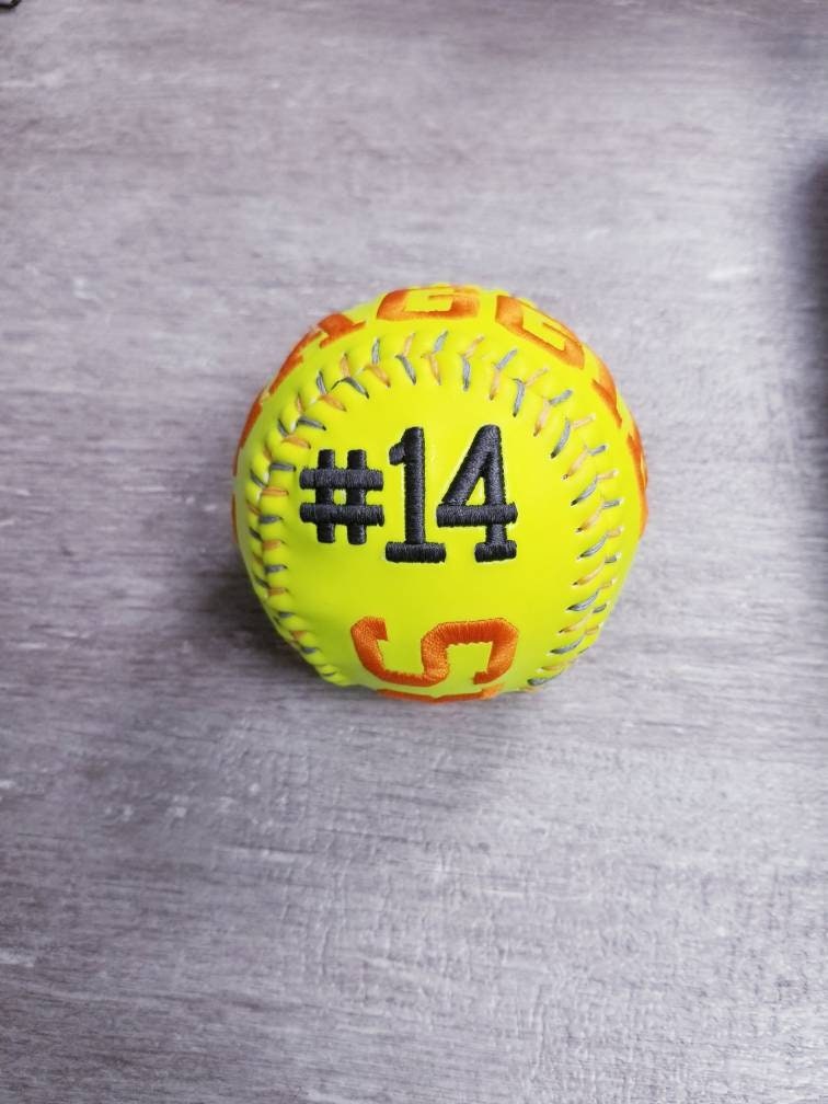 Custom Embroidered Softball, Personalized Softball, Custom Team ...