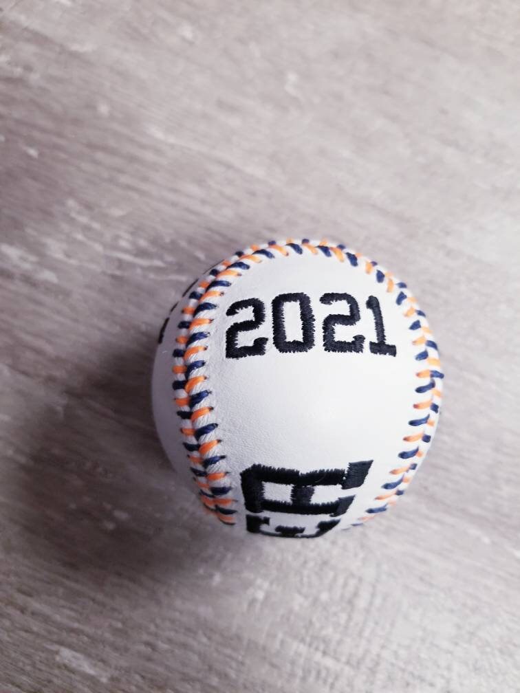 Embroidered baseball, personalized baseball, custom team keepsake ...