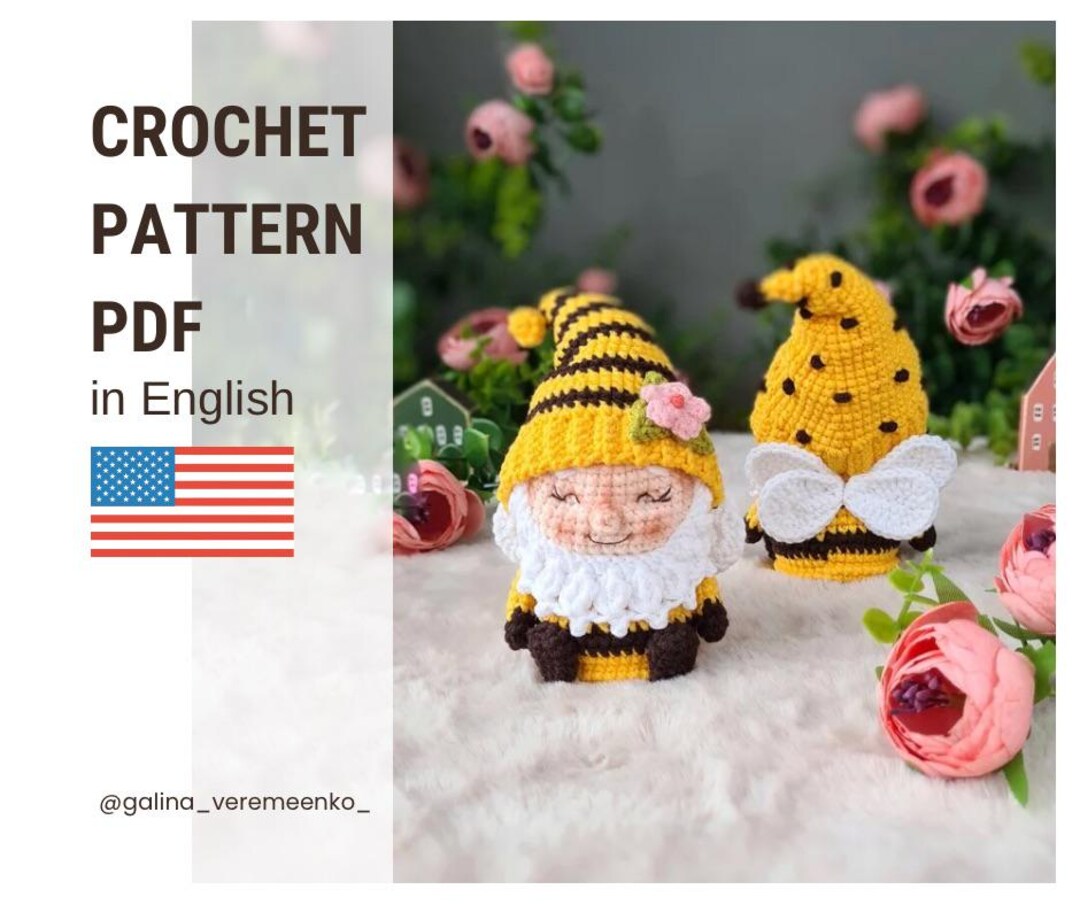 Bee Gnome Crochet Pattern, Spring Gnome Pattern, Amigurumi Gnome ...