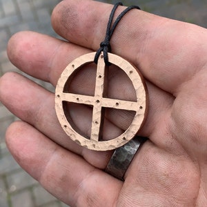 Orme Made Sun Cross, Solar Wheel Pendant Options of Copper, Bronze ...