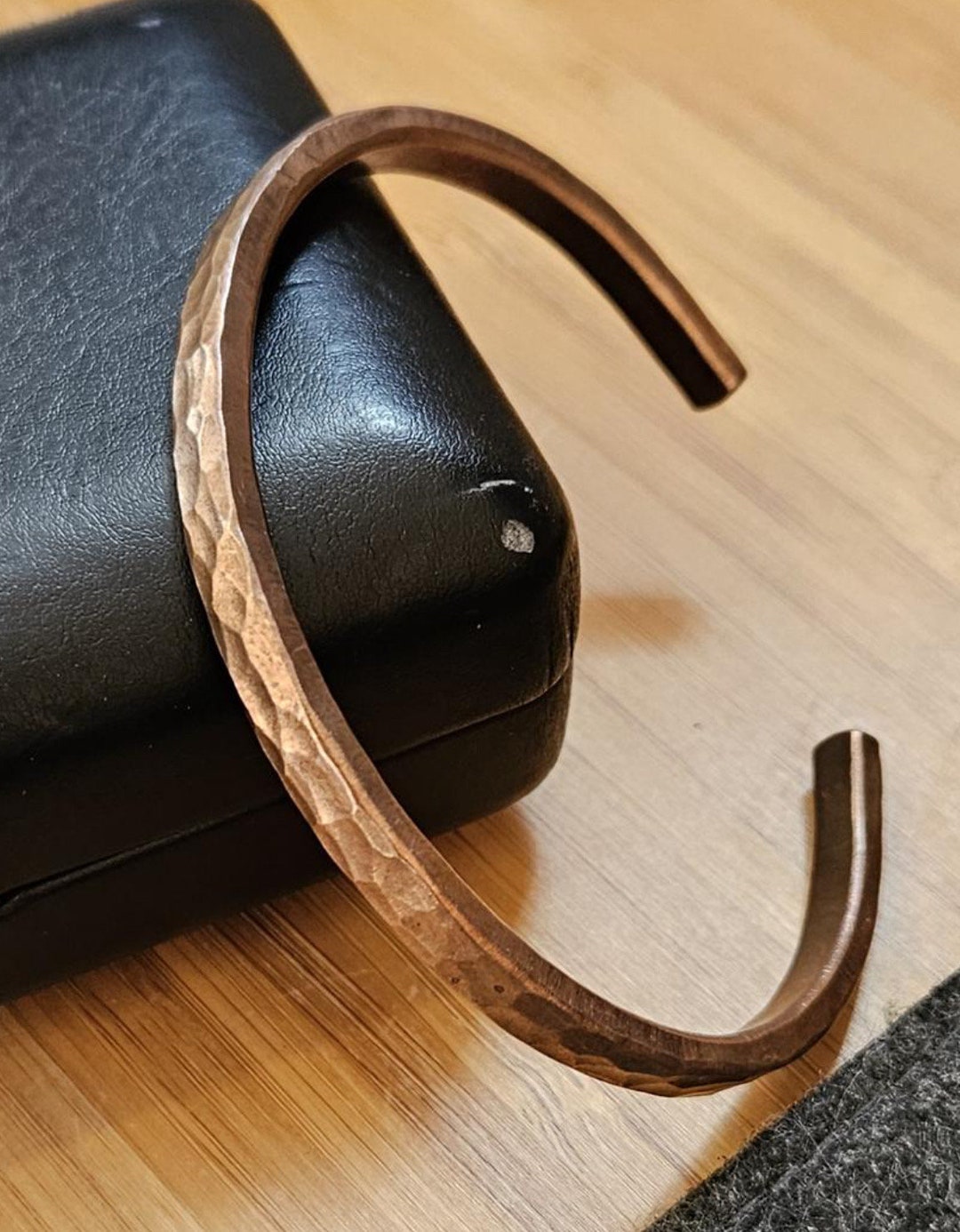 Hammered Solid Copper, Bronze or Fine Silver Cuff Bracelet, Mens or ...