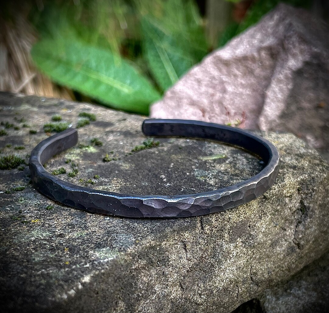 Hammered Titanium Cuff Bracelet, Mens or Womens Copper Cuff Bracelet ...
