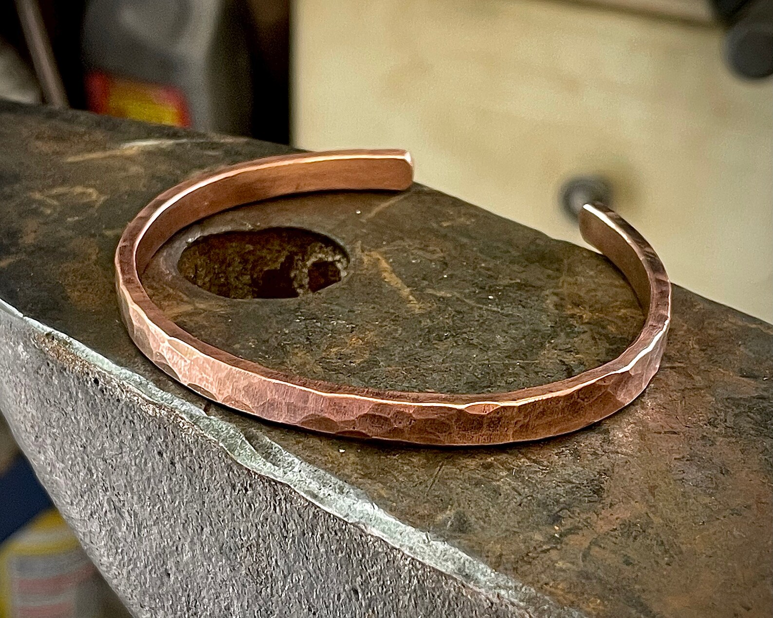 Hammered Solid Copper Bronze or Fine Silver Cuff Bracelet - Etsy