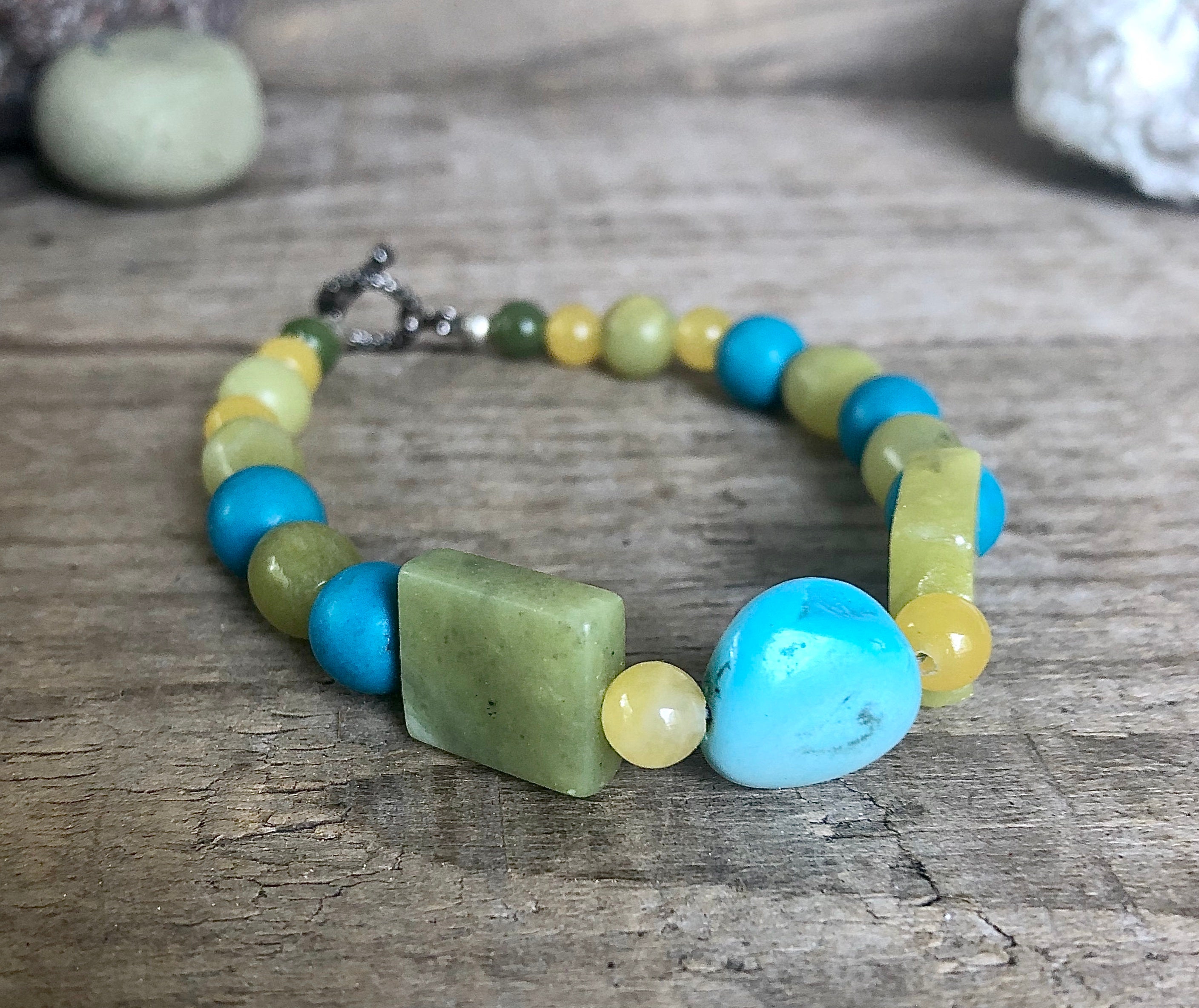 Turquoise & Jade Bracelet
