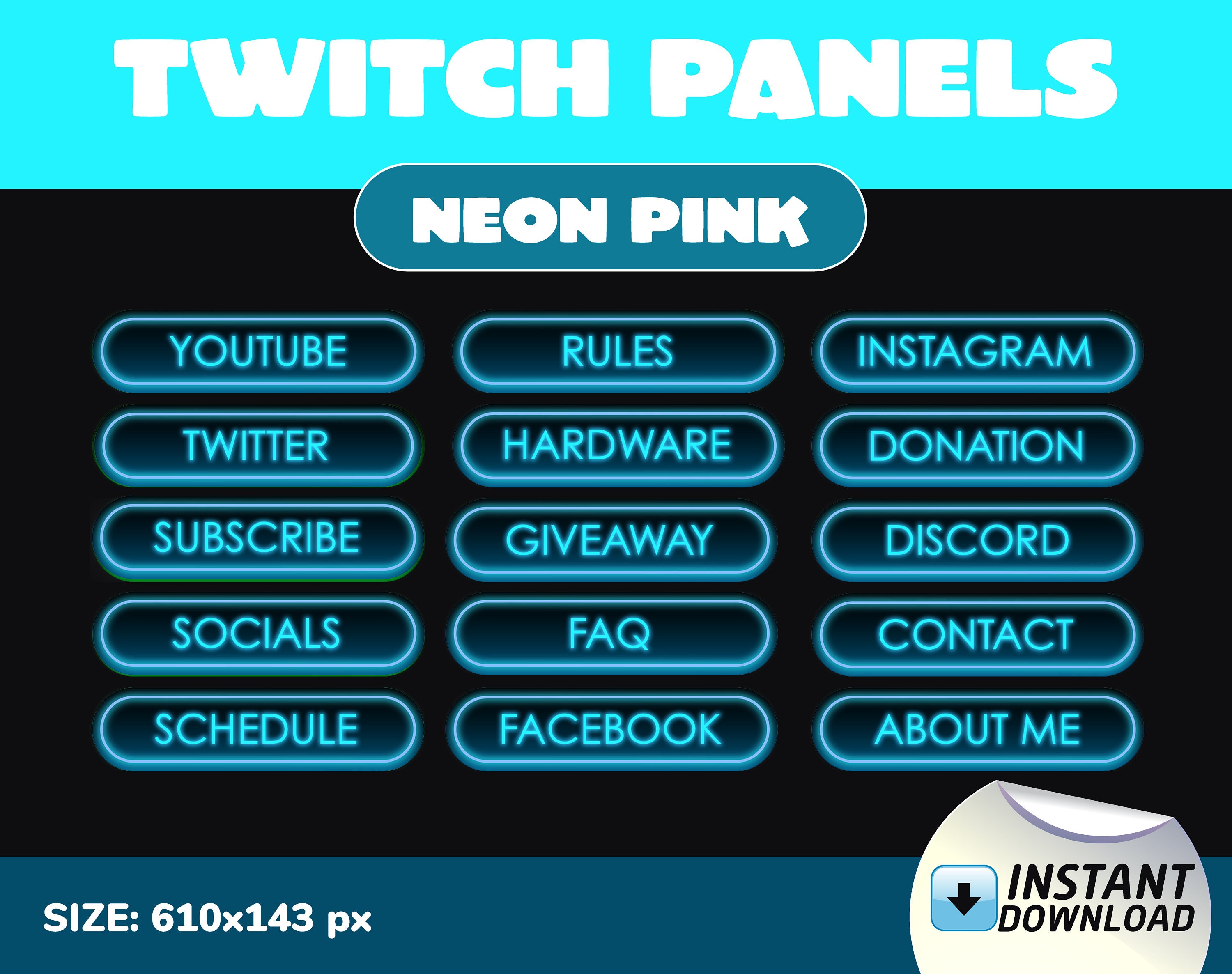 Twitch Panels Neon Blue - Etsy