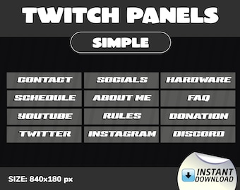 Simple Browser Panels / Simple / Clean/ PREMADE Brower Panel for Twitch ...