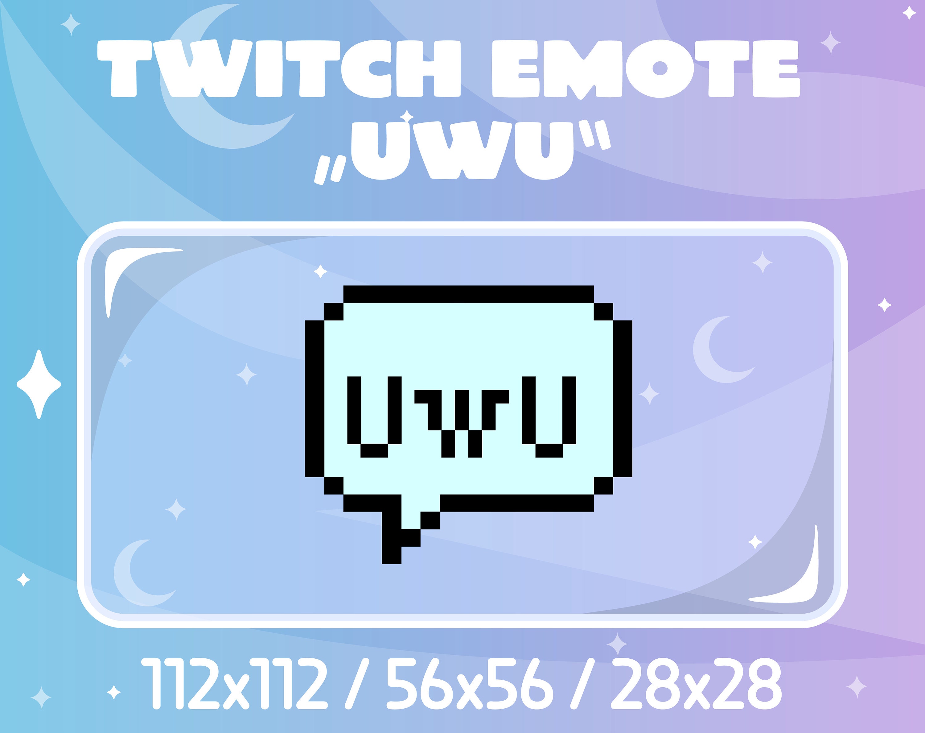 Stationery Cute Emote UWU EMOTE- Pink Emote Text Emote Twitch Emote ...