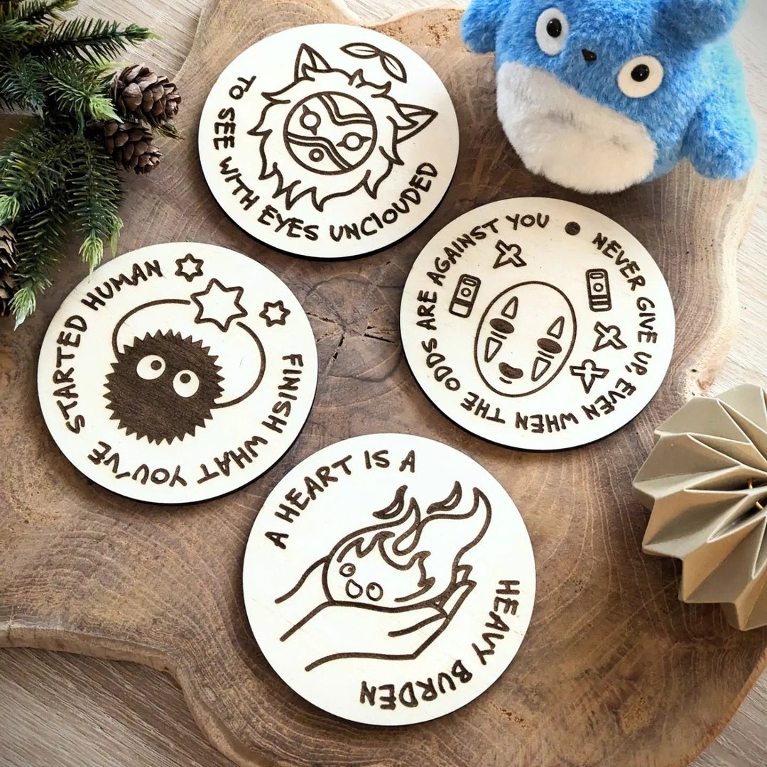 Set of 4 Fanart Studio Ghibli Coasters - Etsy