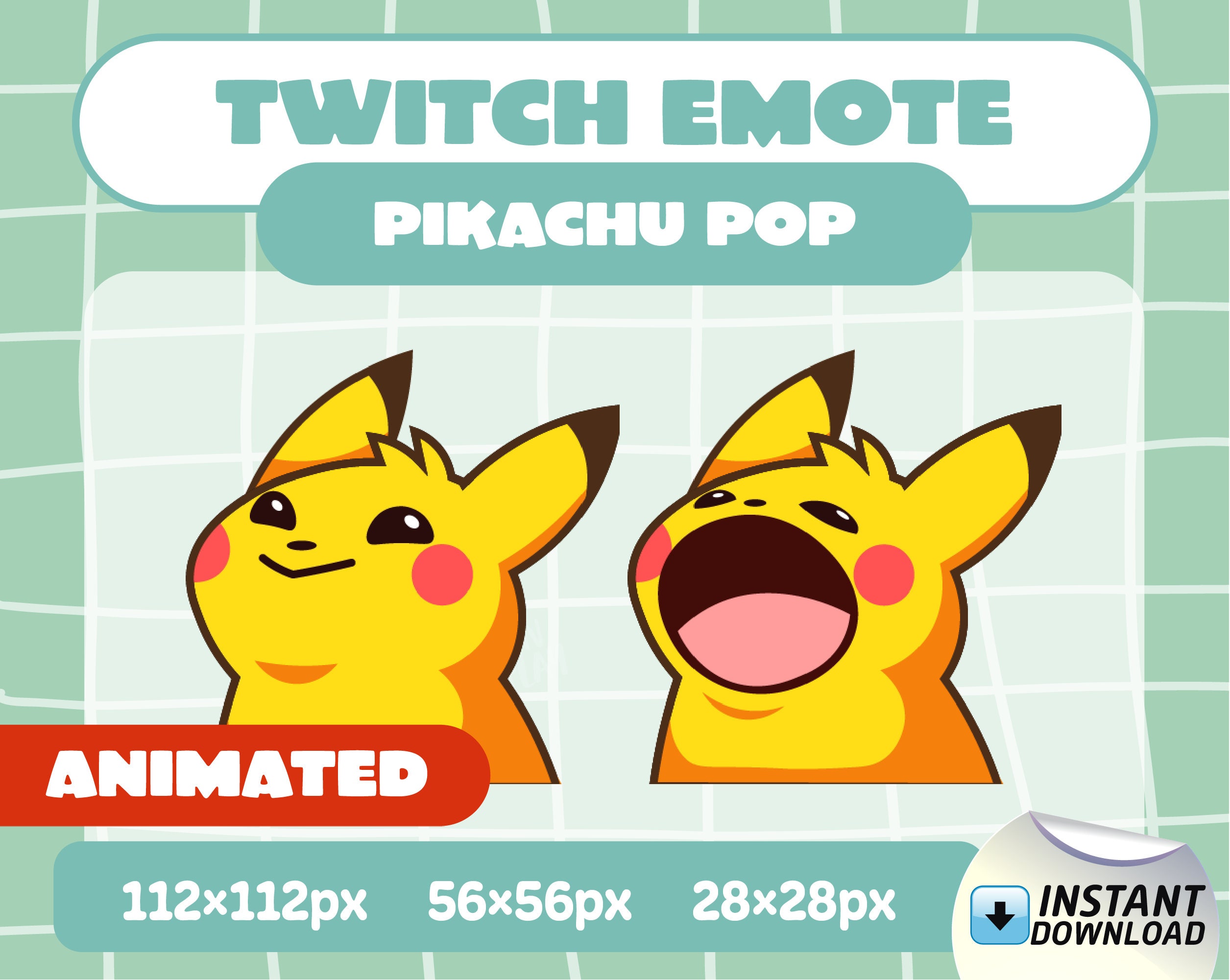 Pop Cat Pikachu Twitch/discord Animated Emote - Etsy Canada