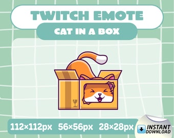 Black Cat in a Box Twitch & Discord Emotes - Etsy