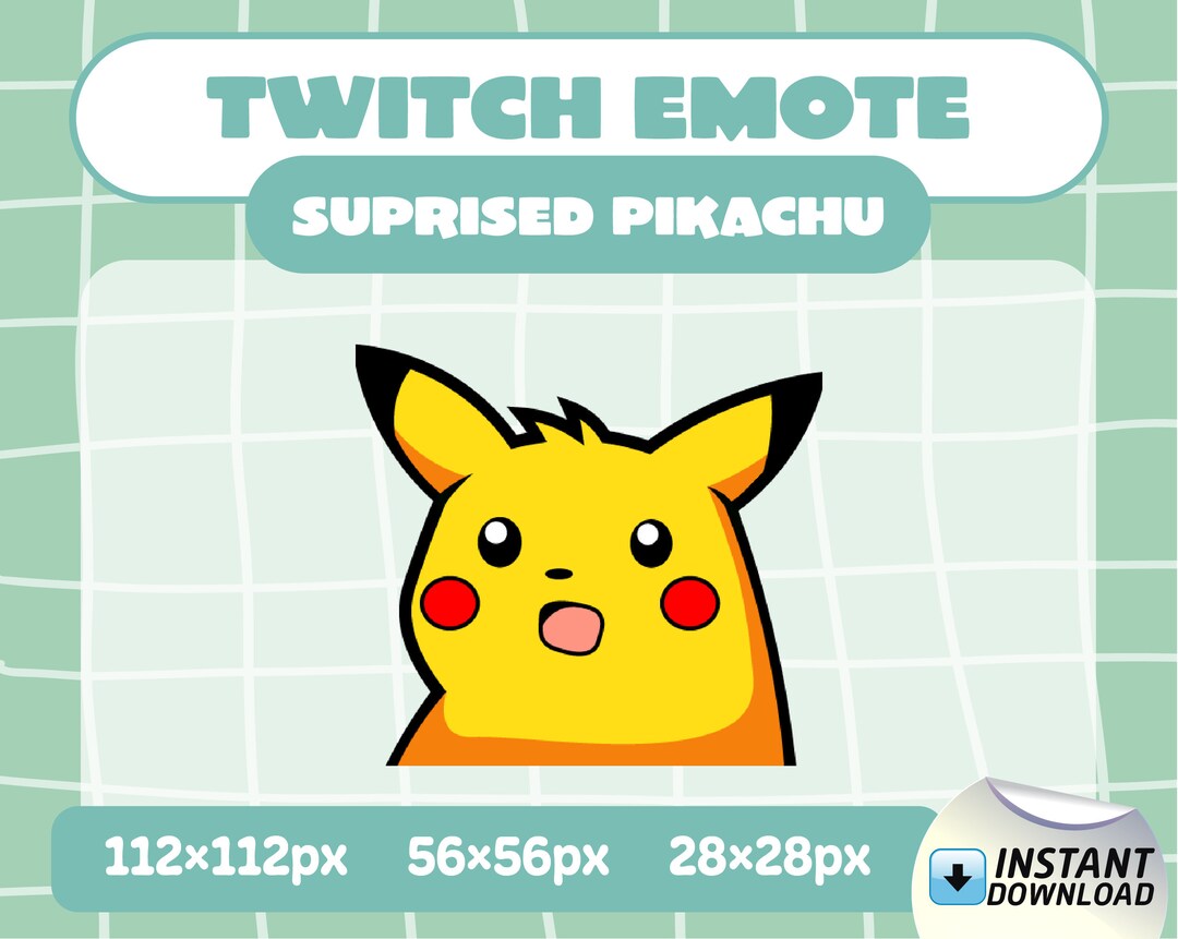 Twitch Emote - Suprised Pikachu - Etsy